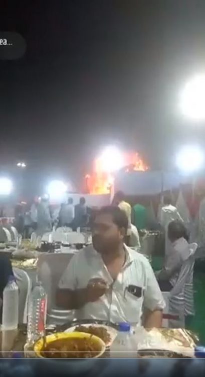WATCH: Unfazed by wedding venue going up in flames, guests continue ...