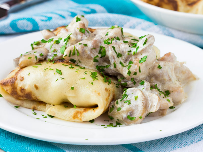 Chicken mushroom crepe is an easy recipe for lunch 1