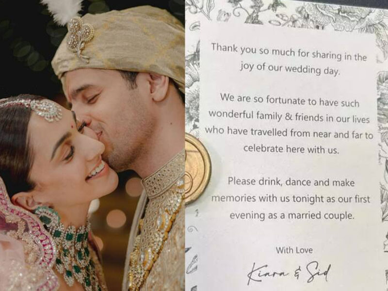Sid and Kiara's wedding note to the guests goes viral love 1