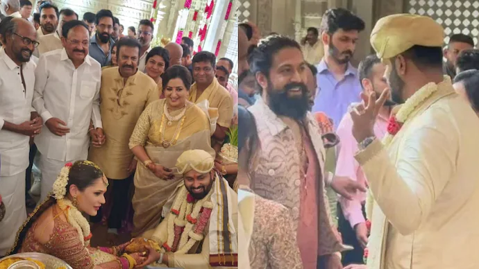 Abishek Ambareesh and Aviva Bidapa tie the knot with Rajinikanth, Yash ...