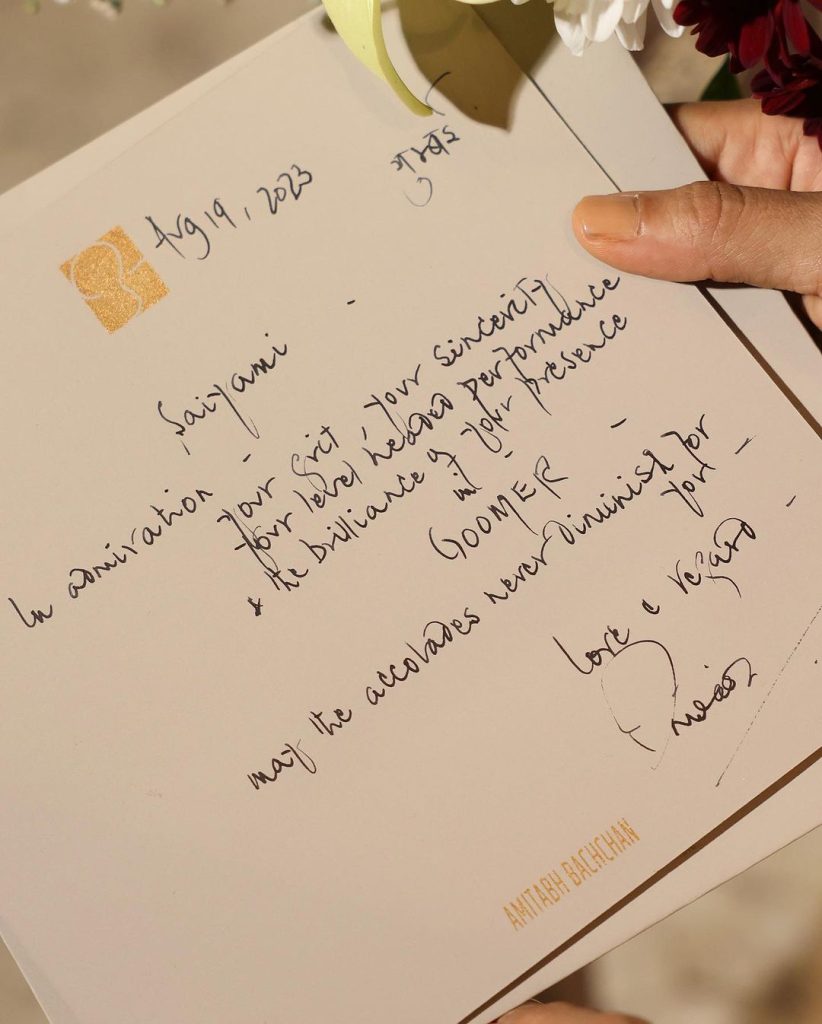 Saiyami Kher gets emotional as she shares a handwritten letter from Big ...