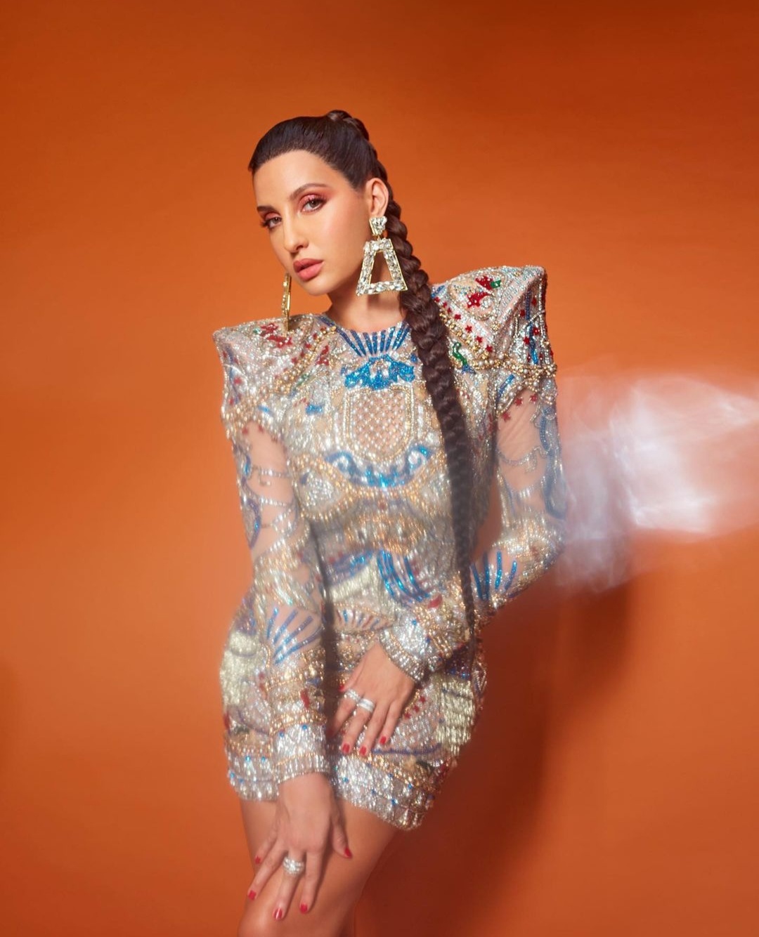 Nora Fatehi oozes hotness in Falguni Shane Peacock mini dress - Masala.com