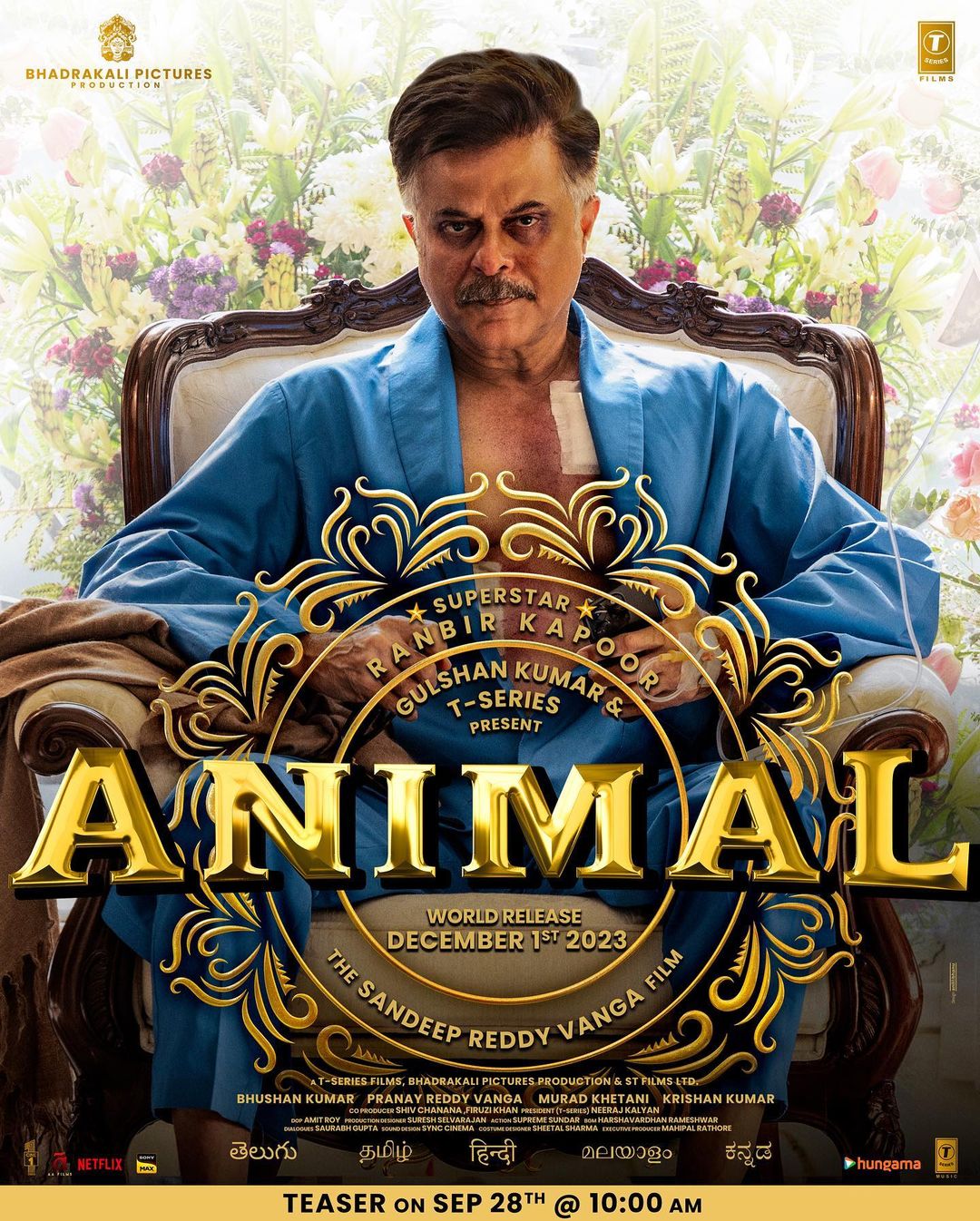 Animal Poster: Anil Kapoor's first look as Ranbir Kapoor's 'baap' in the movie is absolutely ...