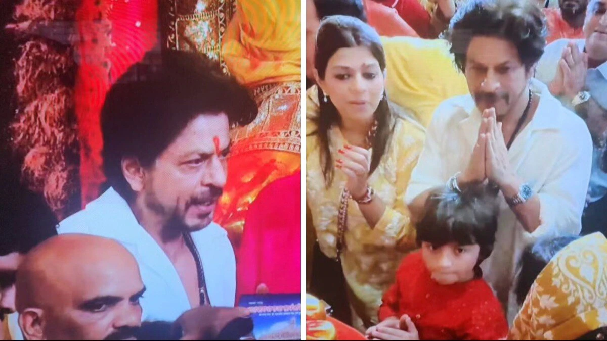 WATCH: Shah Rukh Khan visits Lalbaugcha Raja with AbRam to seek blessings - Masala.com