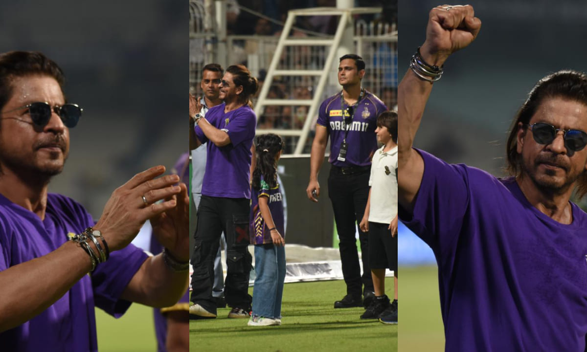PICS: Shah Rukh Khan celebrates KKR's win with son AbRam - Masala.com