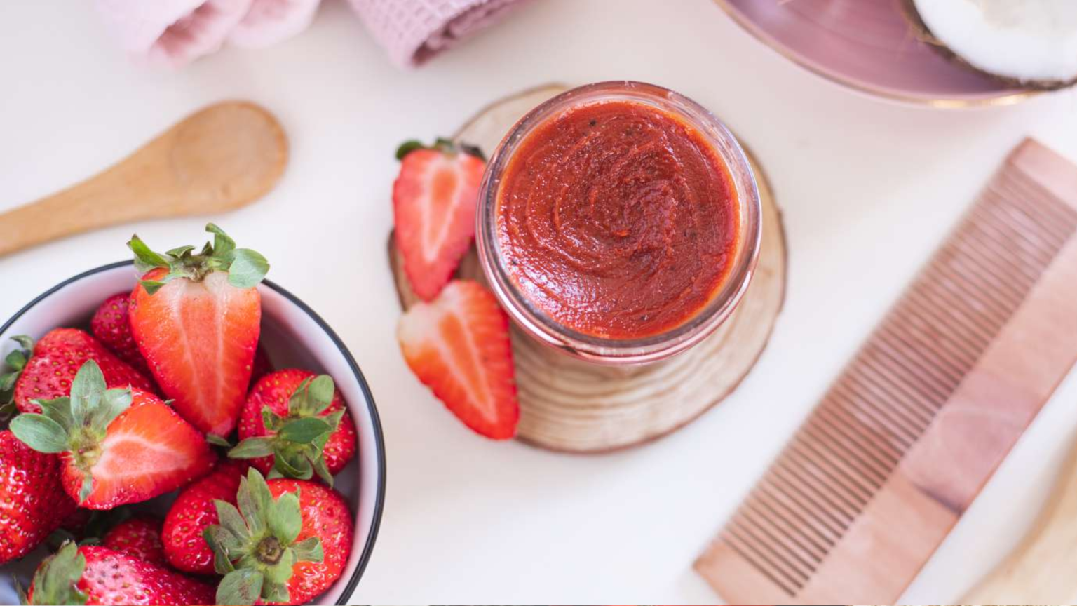 Not just for desserts, strawberry for skin masks is just as good ...