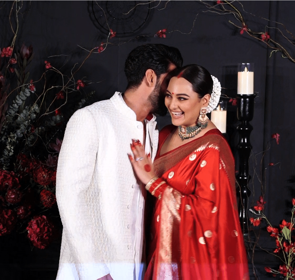 Here's how much Sonakshi Sinha's RED reception saree costs - Masala.com