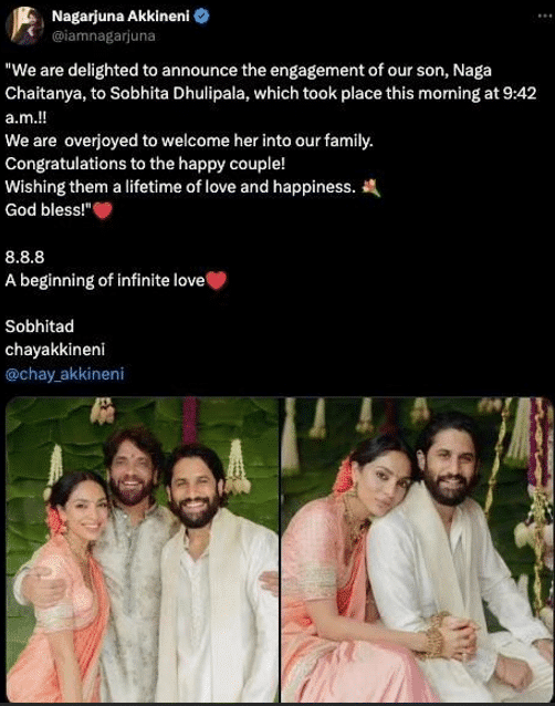 Sobhita Dhulipala shares stunning unseen pictures from engagement with Naga Chaitanya: "Mingled ...