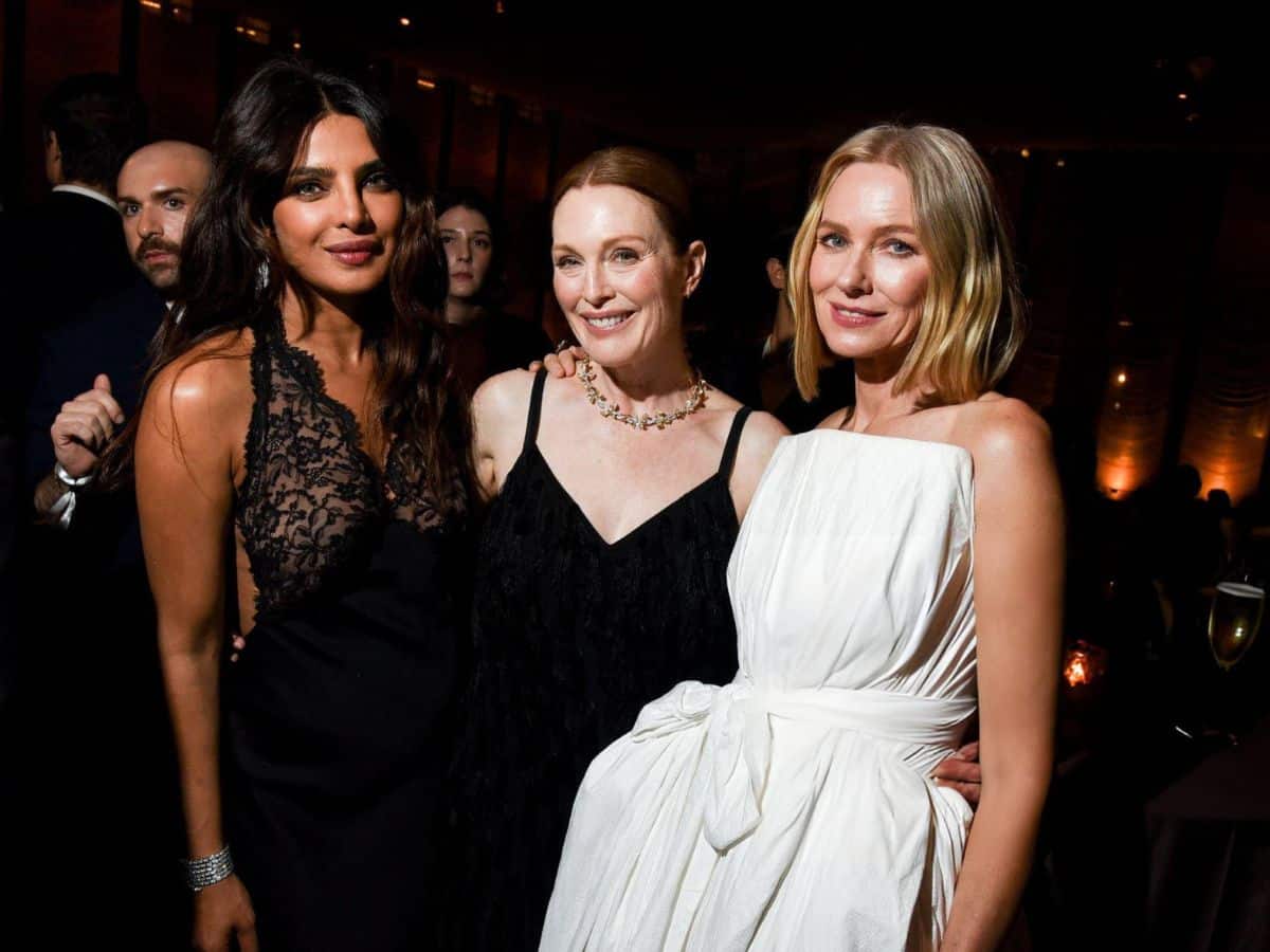 Priyanka Chopra poses with Jessica Chastain, Naomi Watts and Julianne Moore at the Kering ...