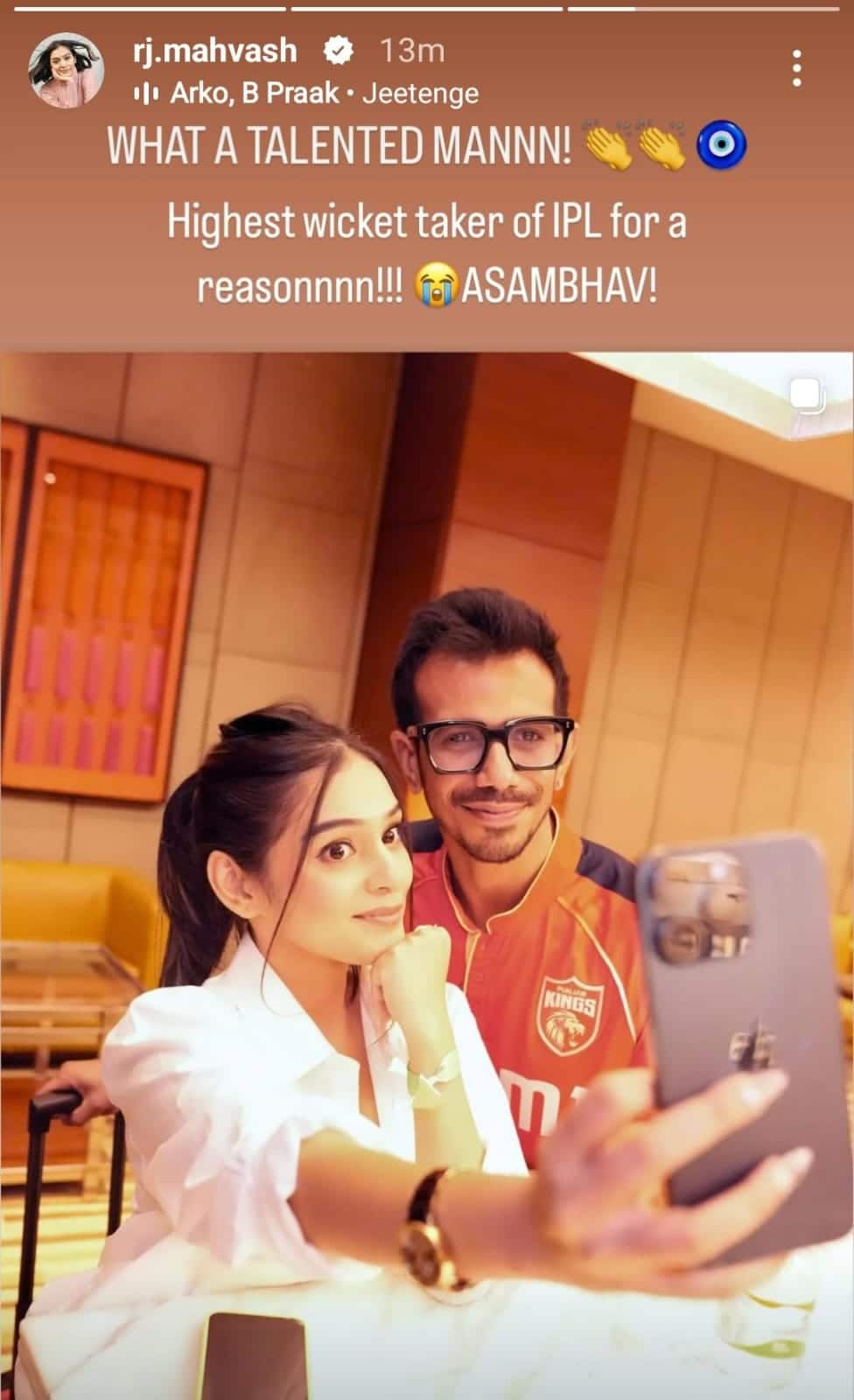 IPL 2025: RJ Mahvash continues to cheer rumoured BF Yuzvendra Chahal
