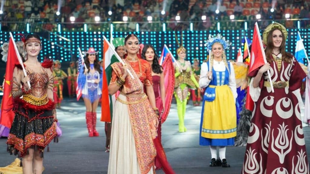 Nandini Gupta stuns in three-year handcrafted masterpiece at Miss World ...