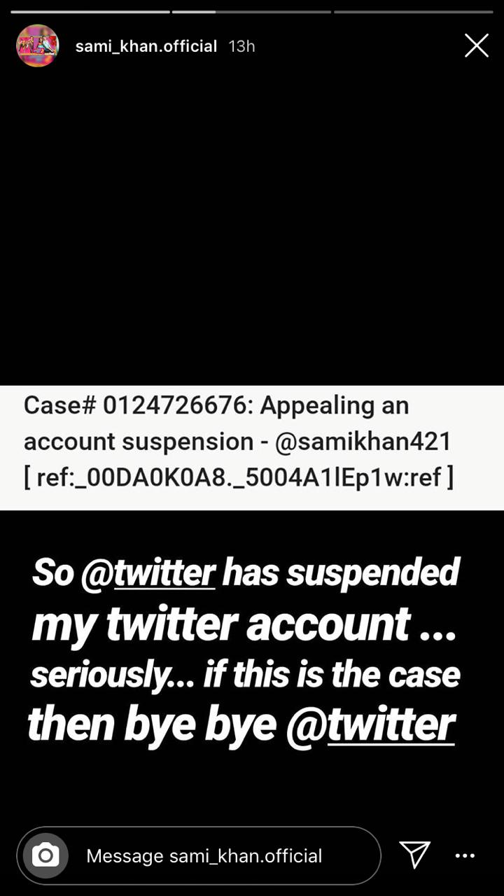 Twitter Suspends Sami Khan's Account: Third Account Suspended After ...