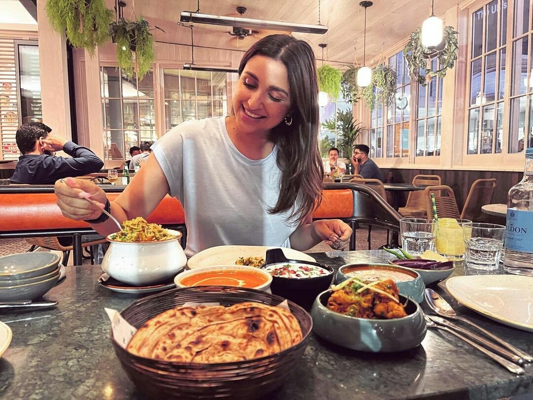 See pics: Parineeti Chopra's moment of bliss while eating at an Indian ...