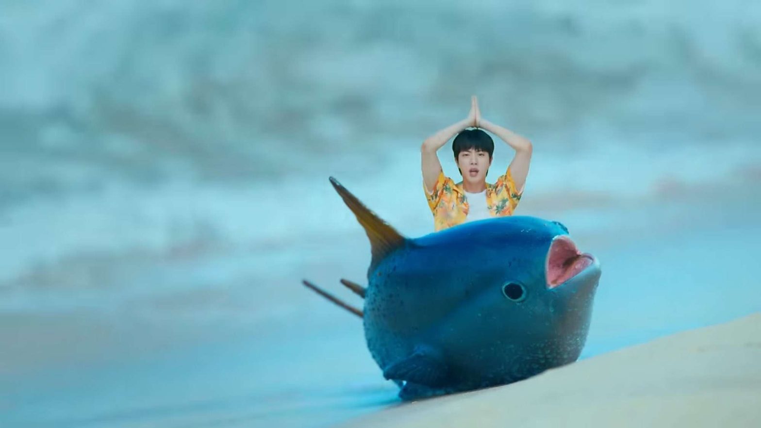 BTS' Jin hilariously proposes a fish - quite literally - in the new special video of 'Super Tuna ...